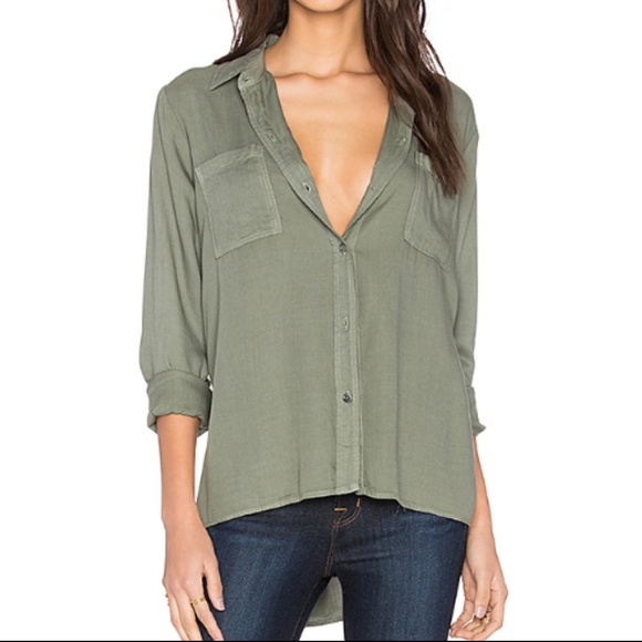 Splendid | Tops | Splendid Rayon Crosshatch Long Sleeve Button Up ...